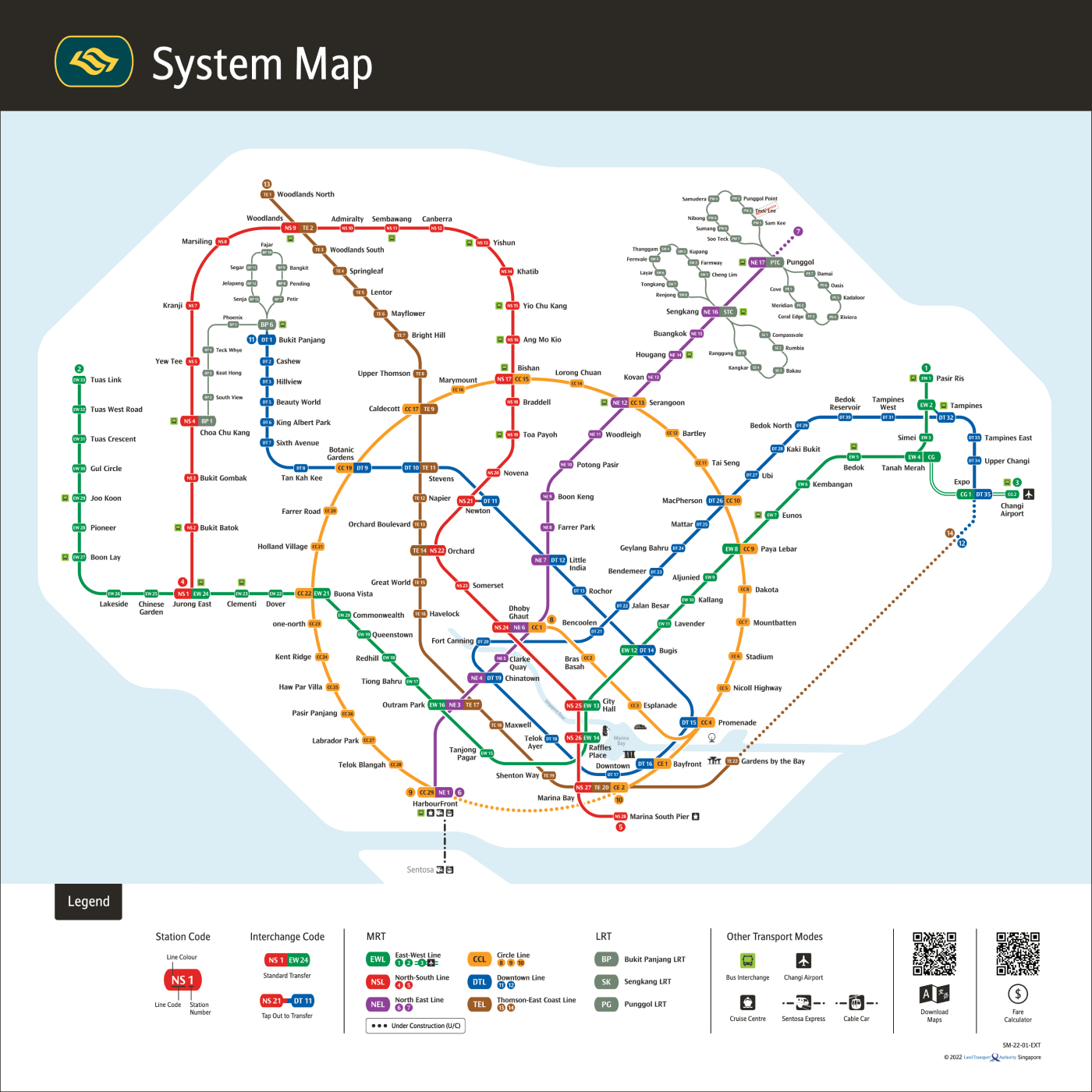 SMRT Network Map - MRT Map of Singapore